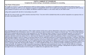 Sample APFT Failure Counseling – Army Board Questions